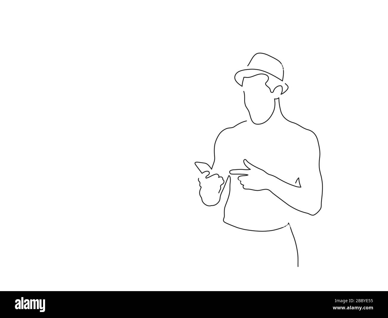 Man line drawing, vector illustration design. Friends collection Stock ...