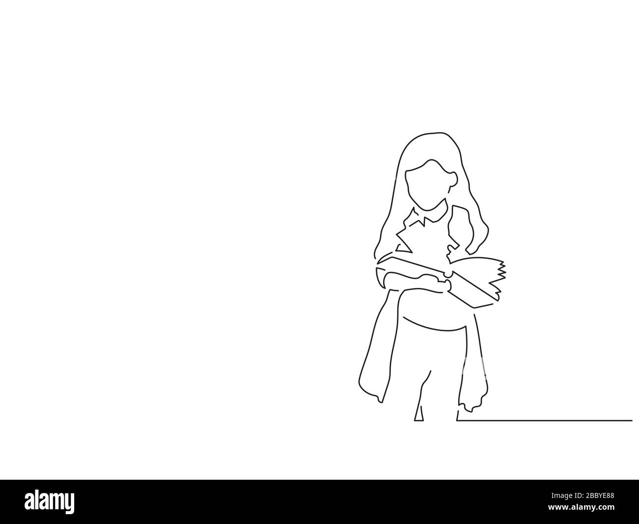 Kid line drawing, vector illustration design. Friends collection Stock ...