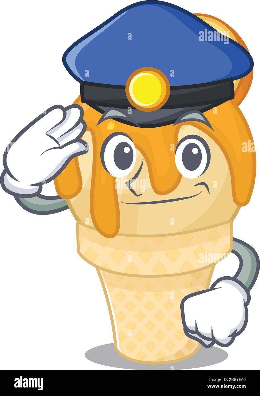 Police officer mascot design of orange ice cream wearing a hat Stock ...