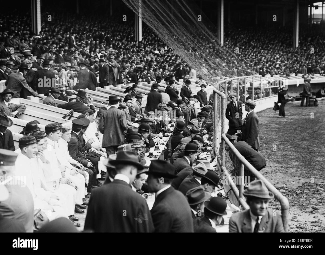 Telegraphers at Polo Grounds, World Series, 1912 Stock Photo - Alamy