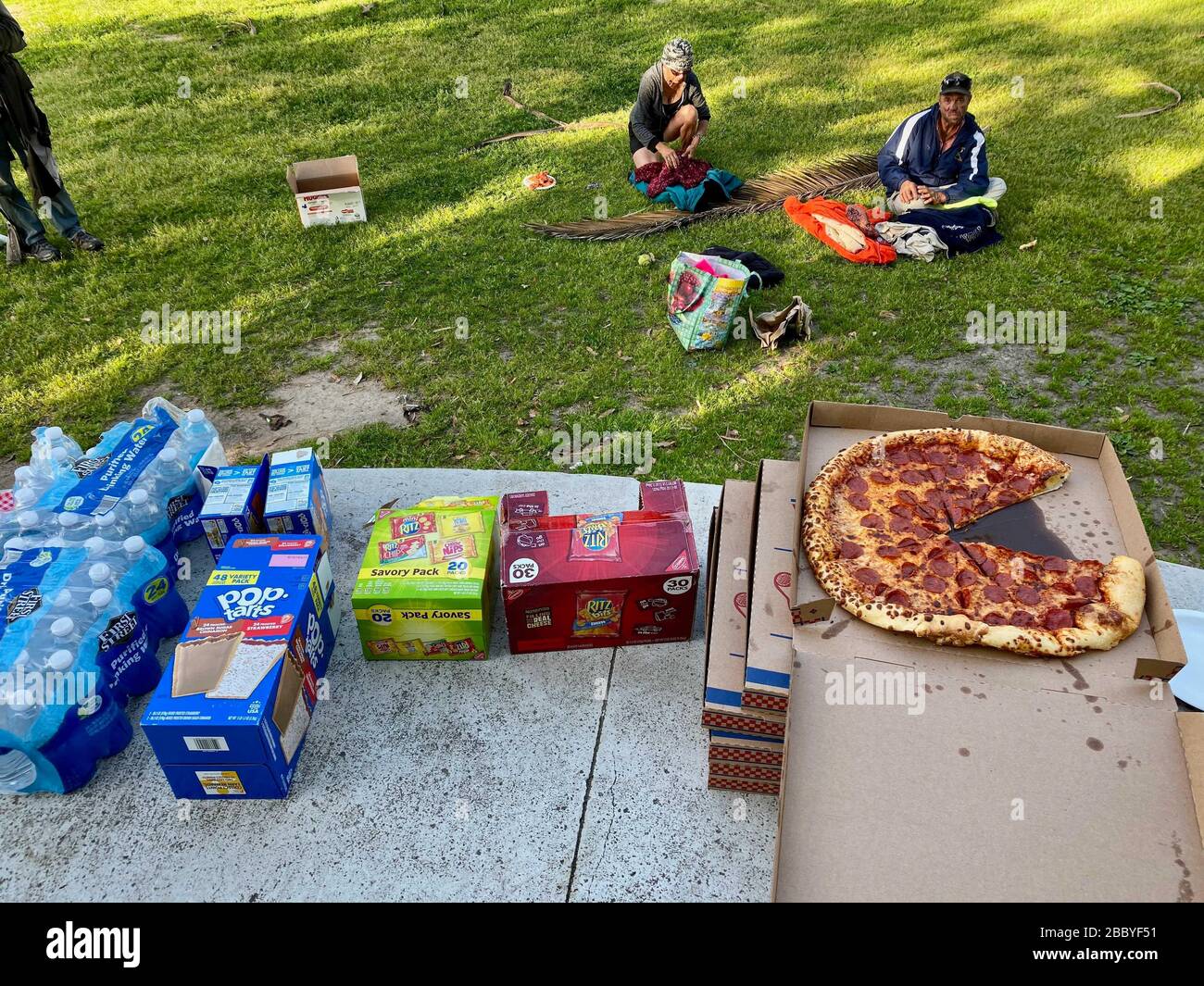Santa Barbara, California, USA. 1st Apr, 2020. The homeless in Santa ...