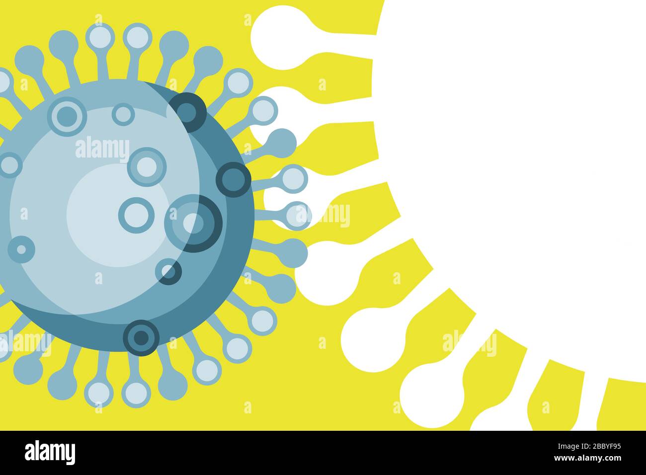 Microscopic view of a infectious virus. Medical 2D illustration Stock ...