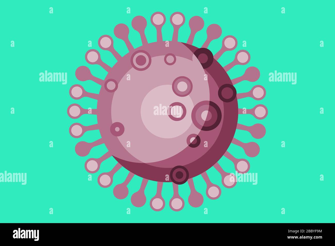 Microscopic view of a infectious virus. Medical 2D illustration Stock ...