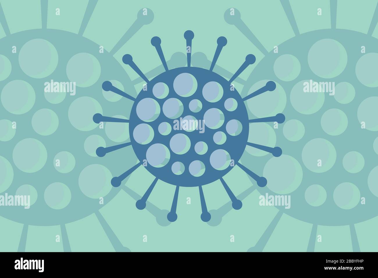 Microscopic view of a infectious virus. Medical 2D illustration Stock ...