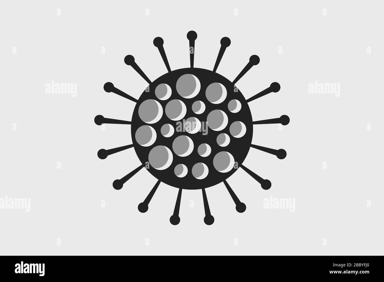 Microscopic view of a infectious virus. Medical 2D illustration Stock ...