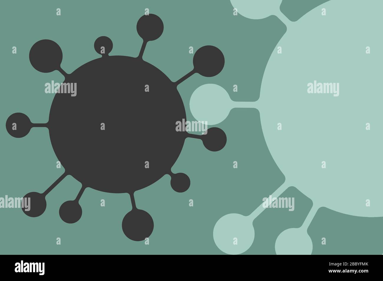 Microscopic view of a infectious virus. Medical 2D illustration Stock ...