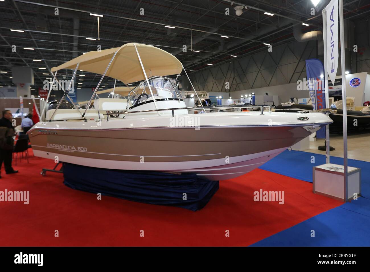 ISTANBUL, TURKEY - FEBRUARY 22, 2020: Enma Barracuda 600 boat on ...