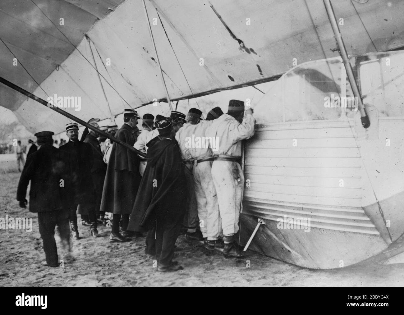 German war dirigible, Zeppelin, which landed on the parade ground of ...