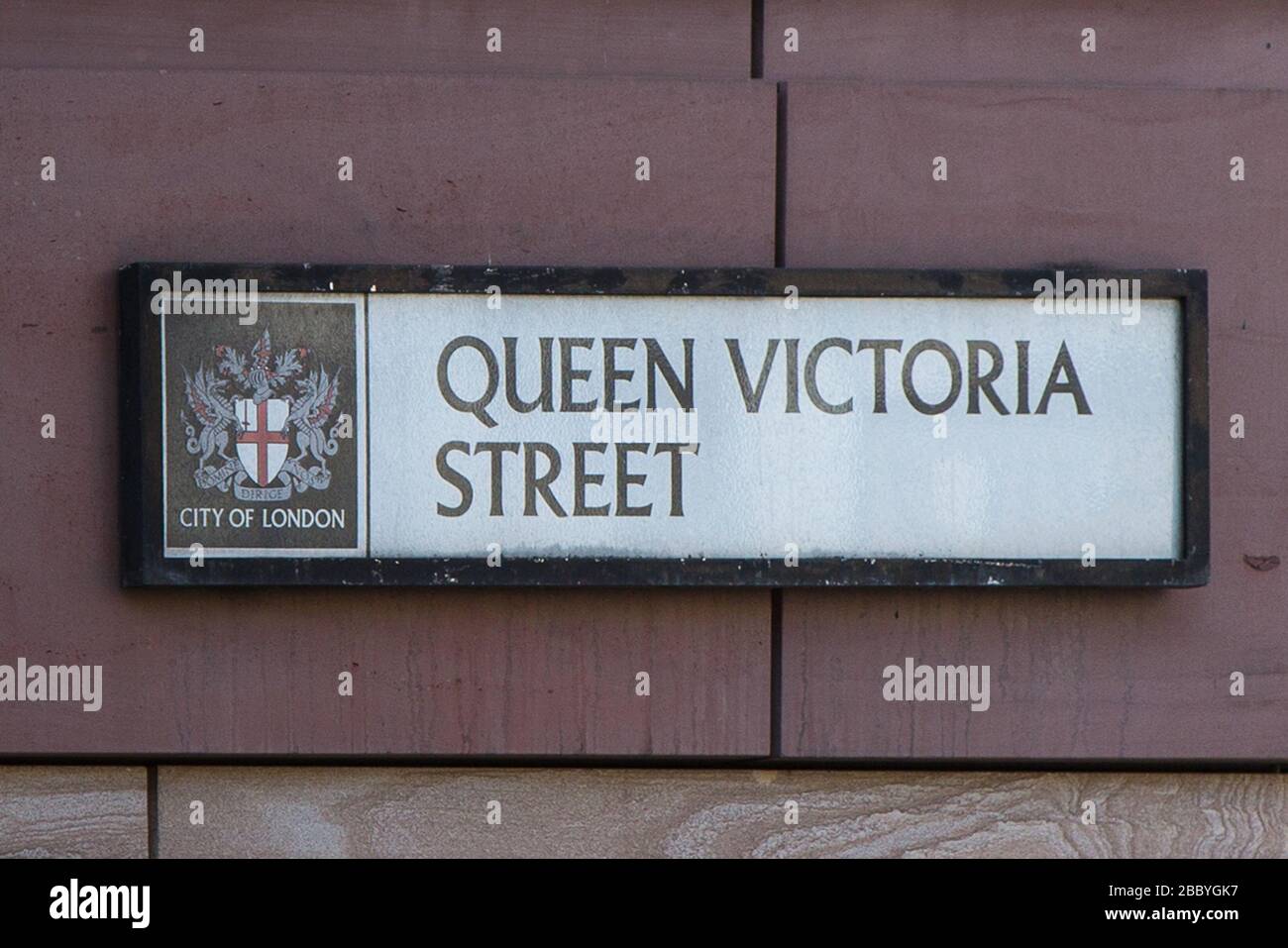 Queen Victoria Sign in the City Business District, London Stock Photo ...