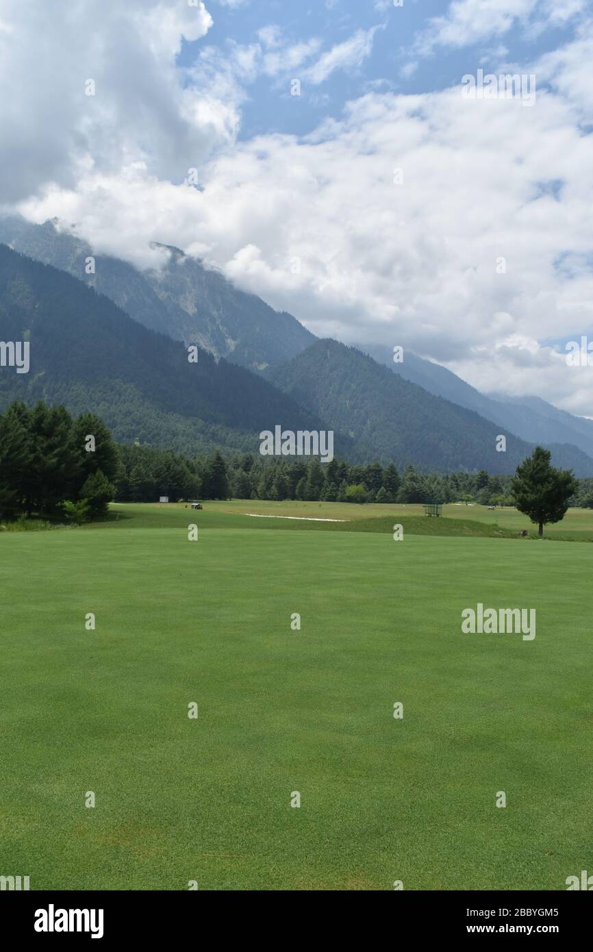 Beautiful Golf Course with Natural scenery at Pahalgam Kashmir,India ...