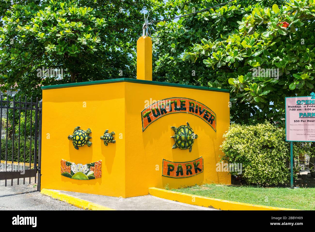 Ocho Rios, Jamaica - April 22, 2019: Street view of Ocho Rios at day ...