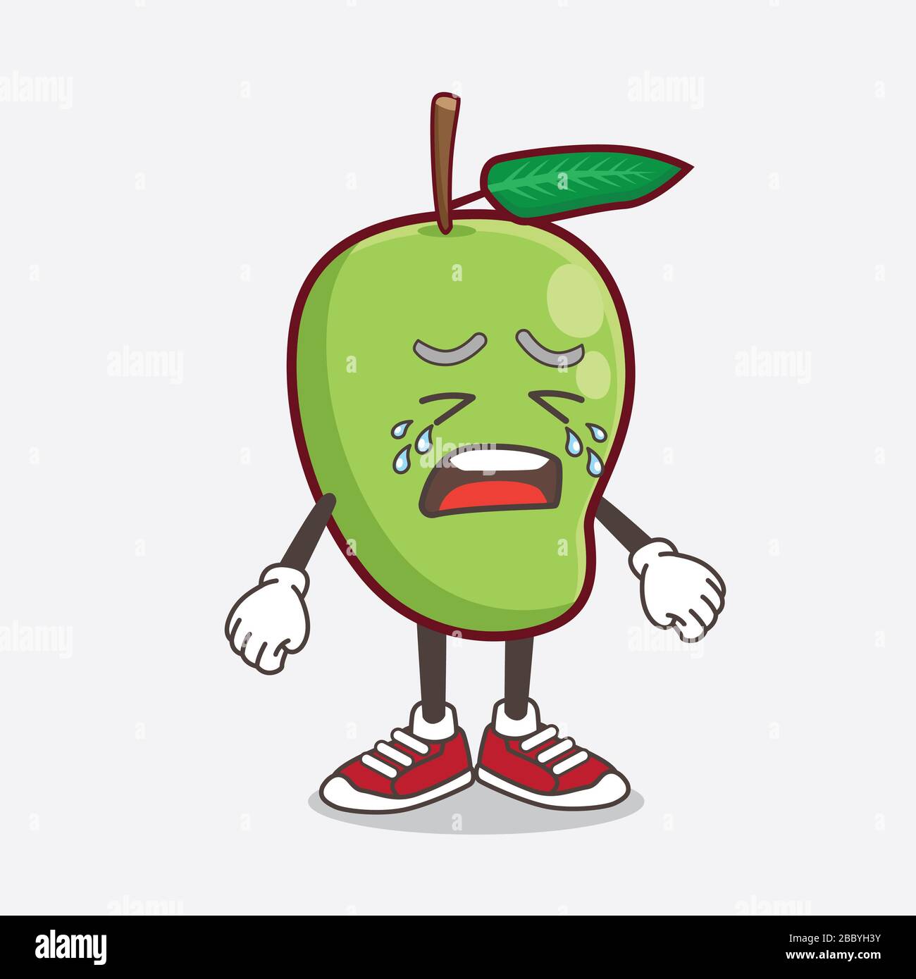 An illustration of Mango Fruit cartoon mascot character with crying ...