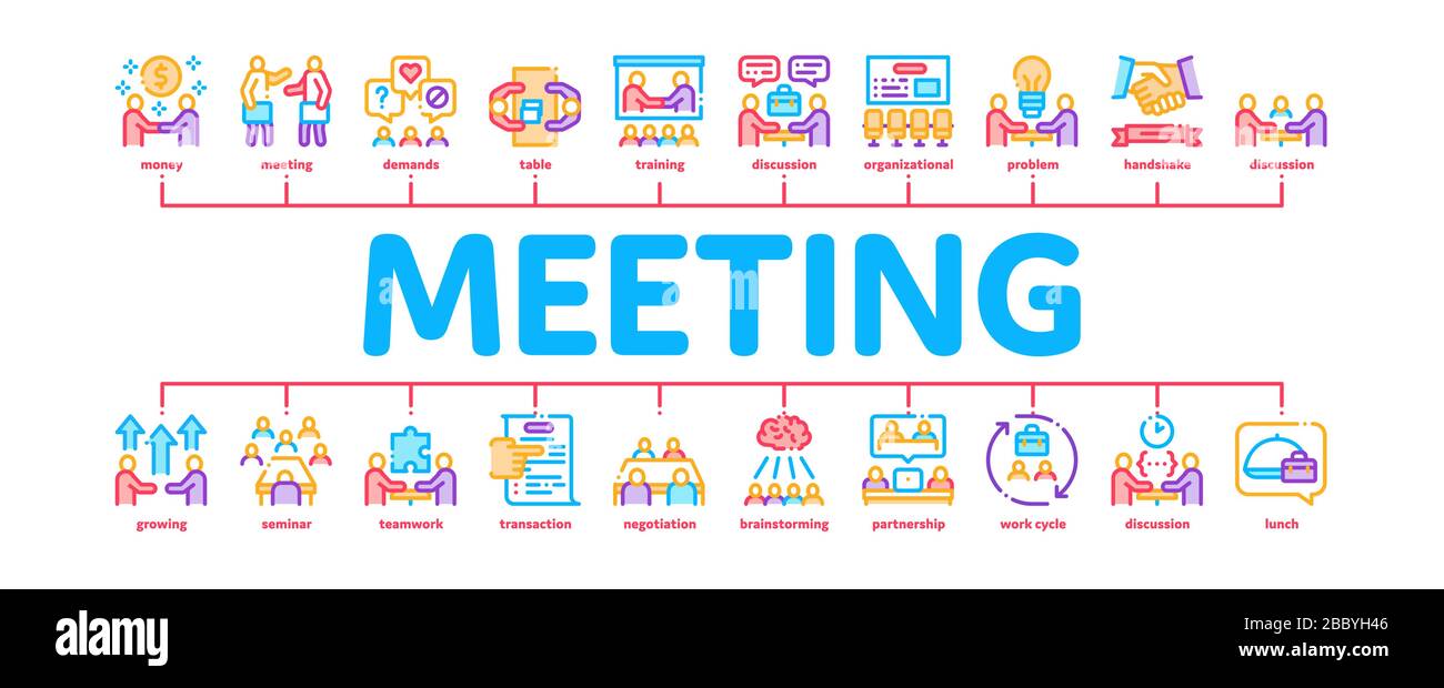 Business Meeting Conference Minimal Infographic Banner Vector Stock ...