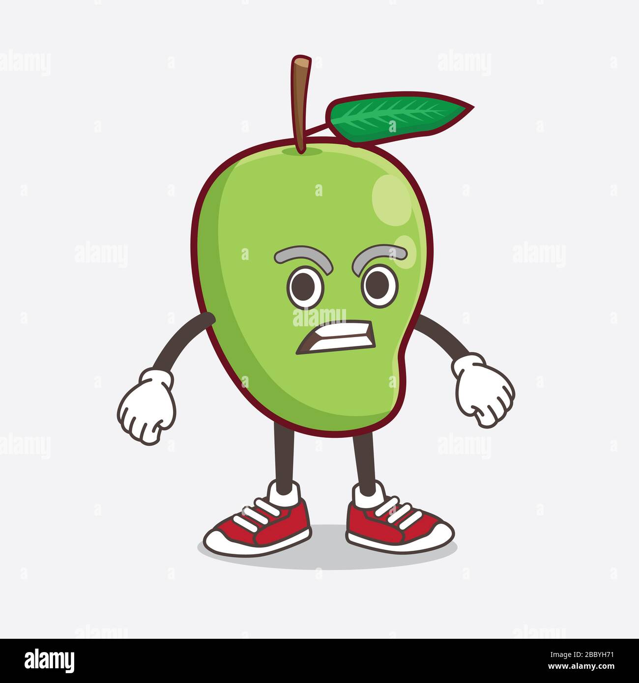 An illustration of Mango Fruit cartoon mascot character with angry face ...