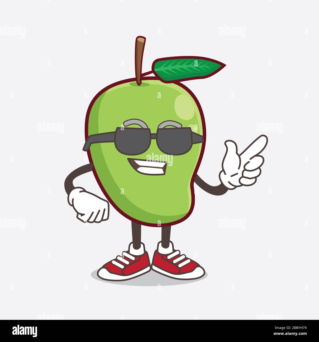 An illustration of Mango Fruit cartoon mascot character wearing black ...