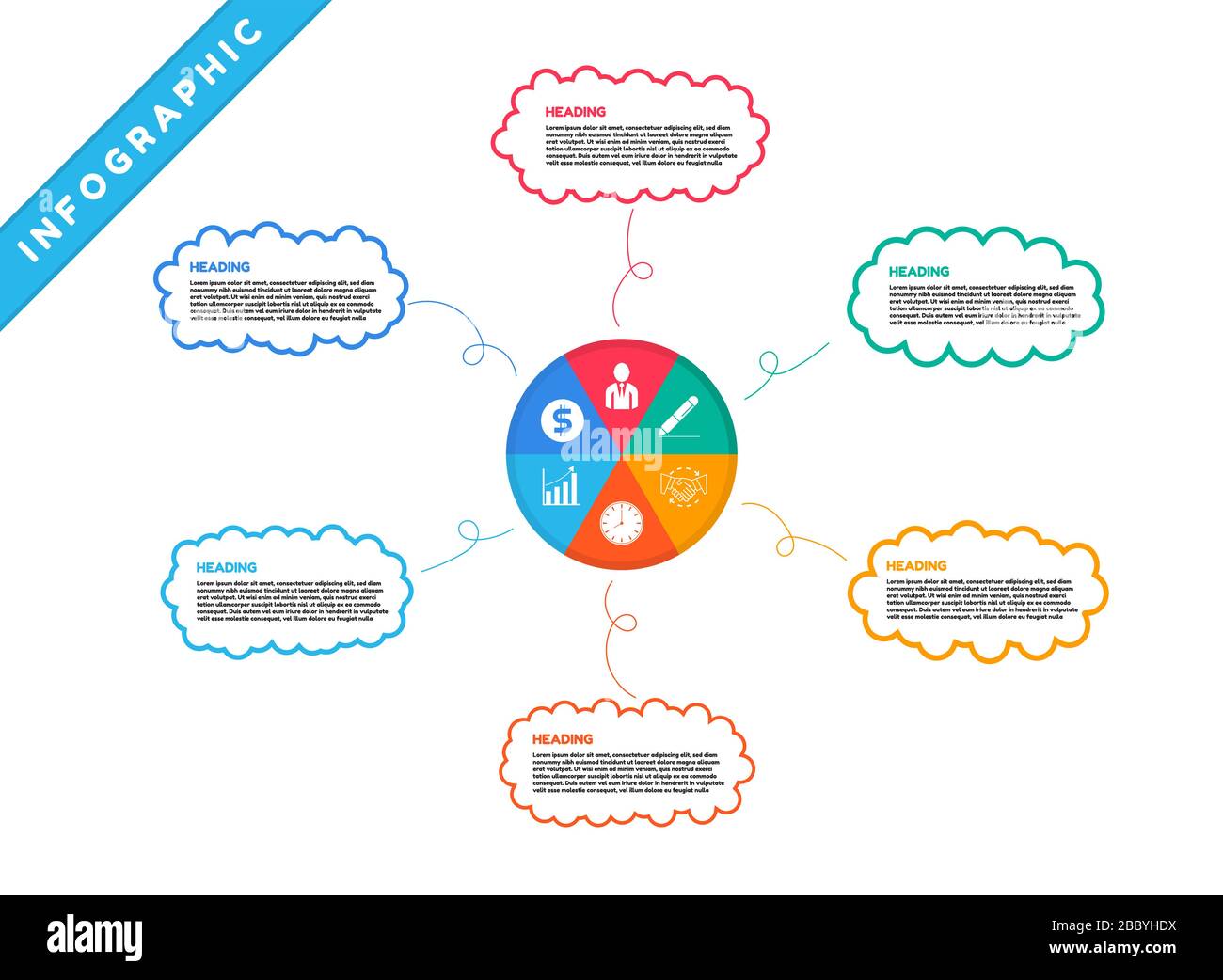 Infographic modern art design mind mapping design work process for ...