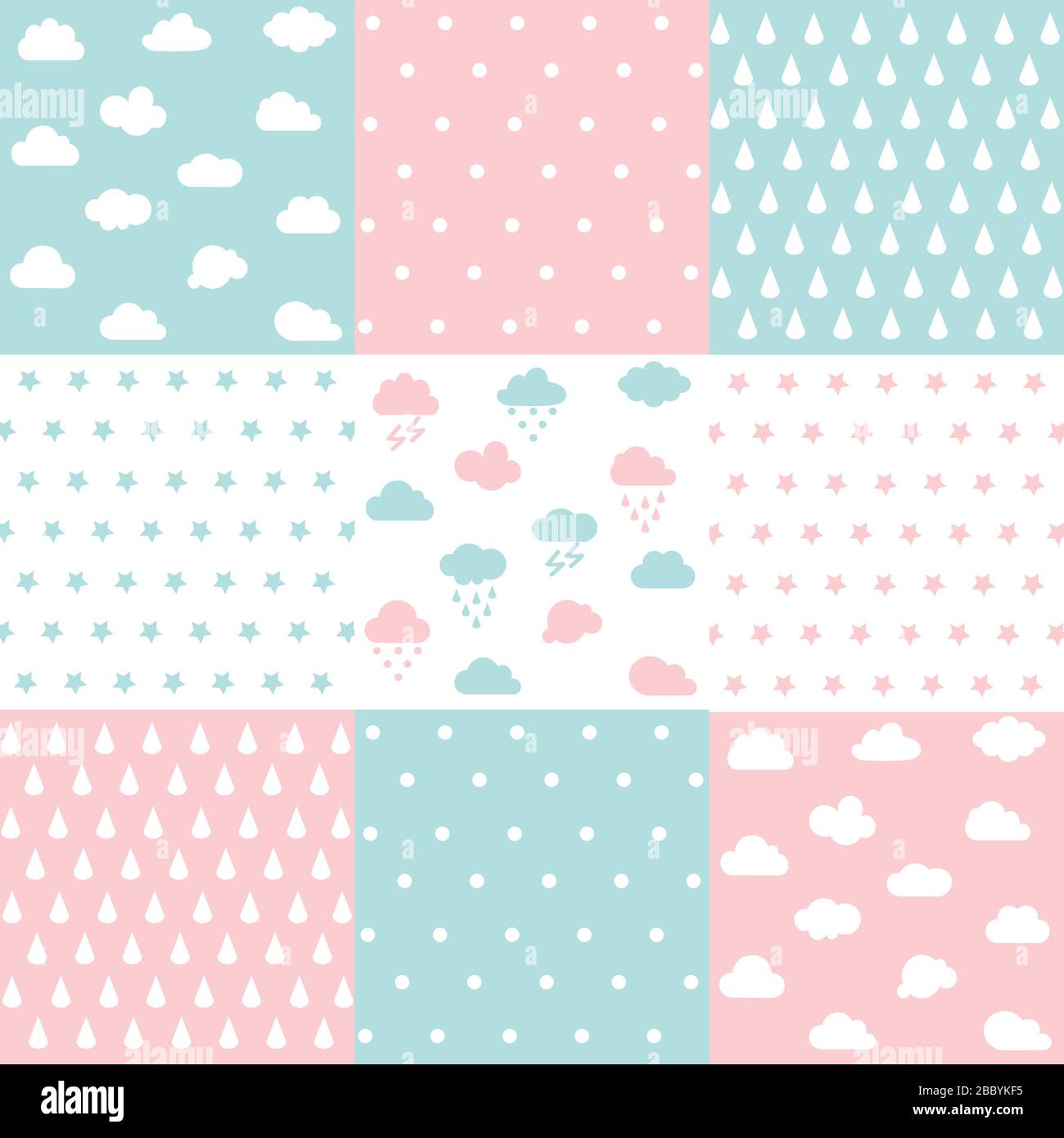 Set of baby patterns. Seamless pattern vector. Graphic design elements ...