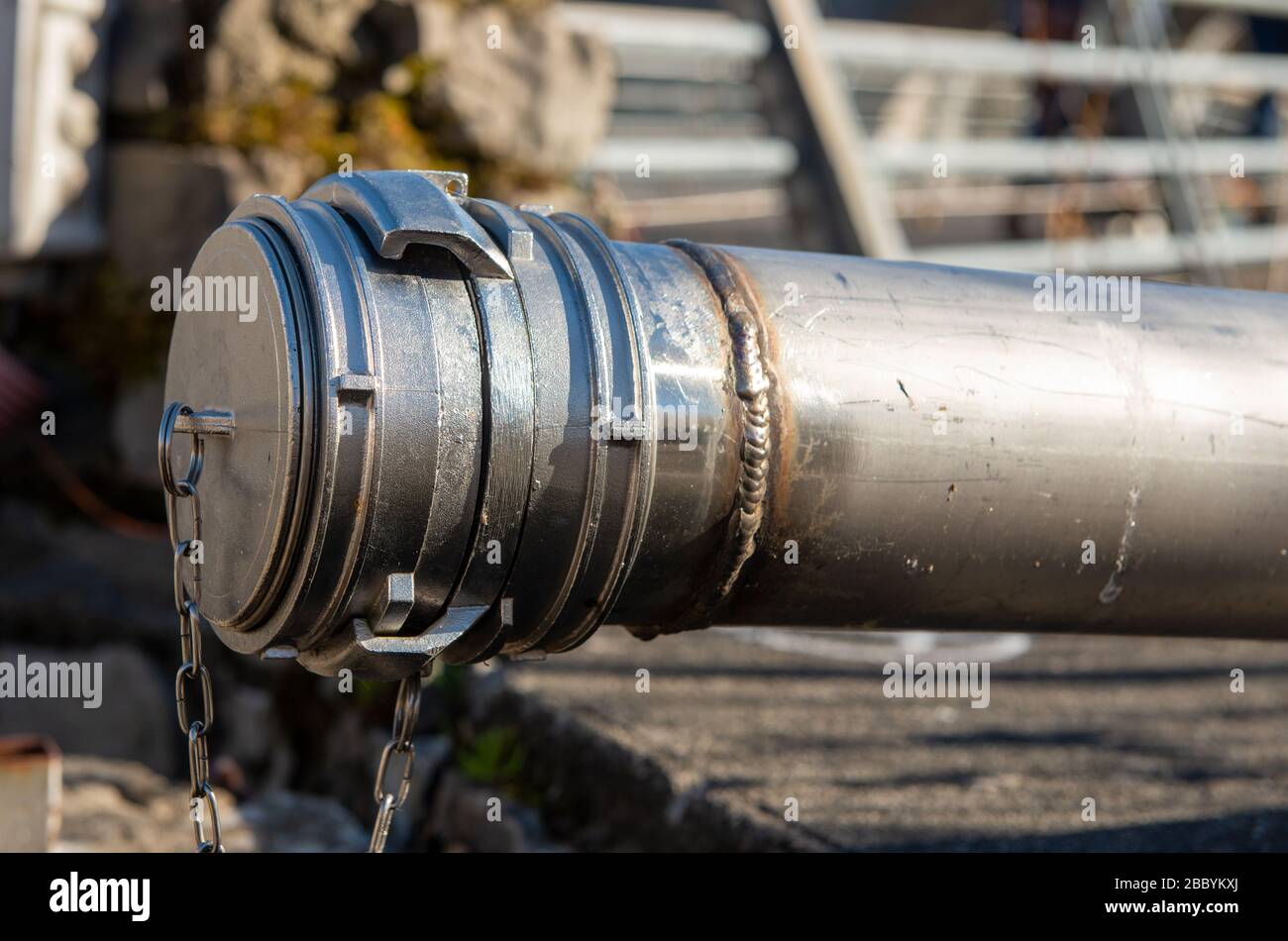 a close up of pipe connection Stock Photo - Alamy