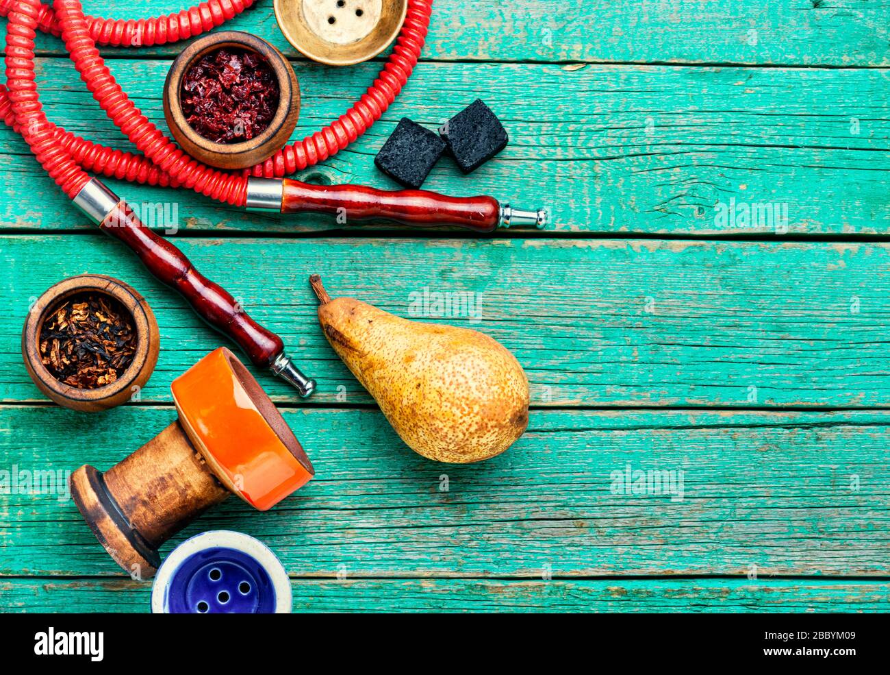 Asian tobacco hookah.Oriental smoking shisha with tobacco.Fruit tobacco ...