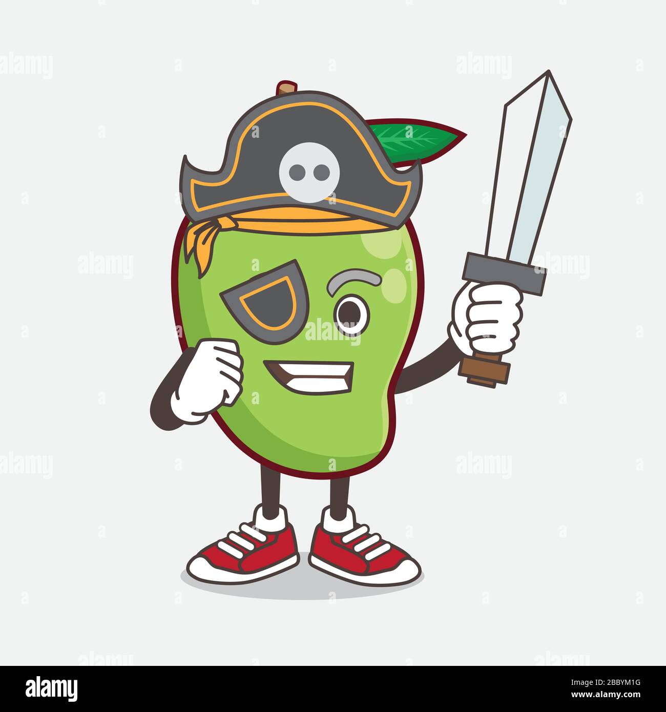 Green Mango Mascot Character Vector Illustration Stock Vector Image ...