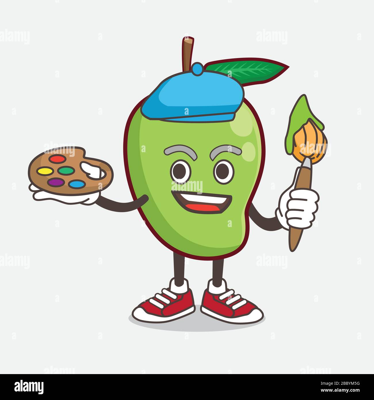 Green Mango Mascot Character Vector Illustration Stock Vector Image ...