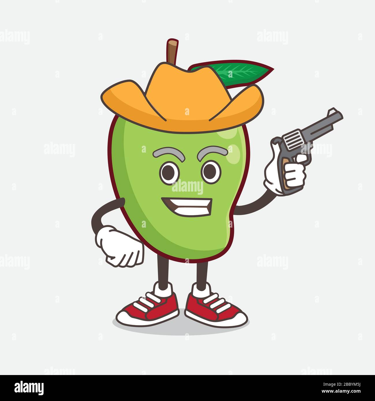 Green Mango Mascot Character Vector Illustration Stock Vector Image ...