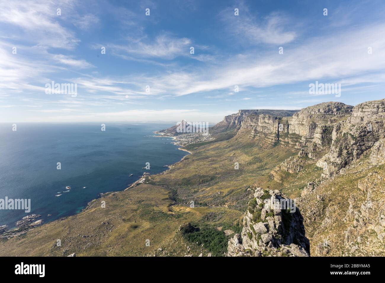 Top view from judas peak on table mountain panorama view, cape town ...