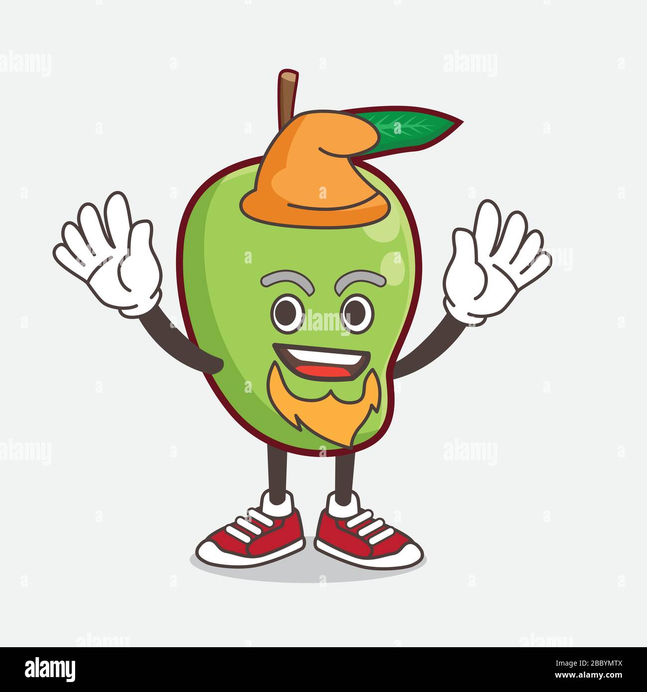 Green Mango Mascot Character Vector Illustration Stock Vector Image ...