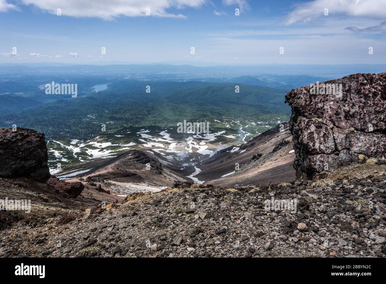 View taken while climbing Asahidake (Mount Asahi), the highest mountain ...