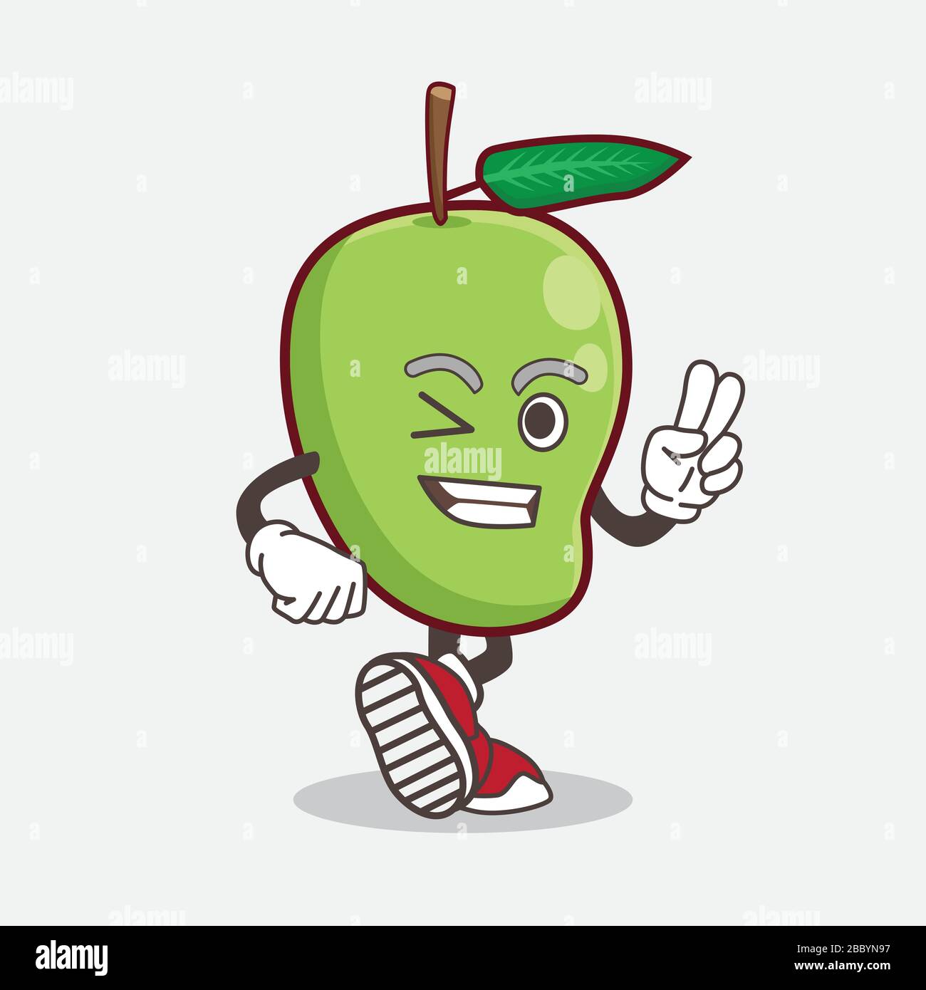 Green Mango Mascot Character Vector Illustration Stock Vector Image ...
