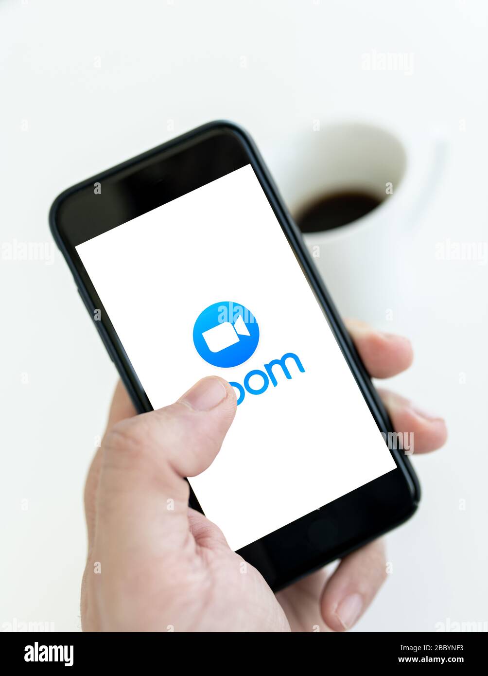 Antalya, TURKEY - March 30, 2020. Cell phone showing Zoom Cloud ...