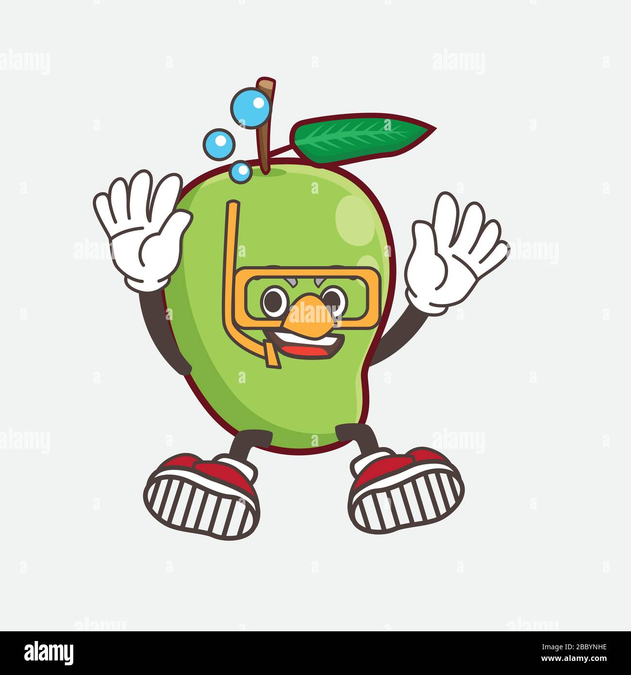 Green Mango Mascot Character Vector Illustration Stock Vector Image ...