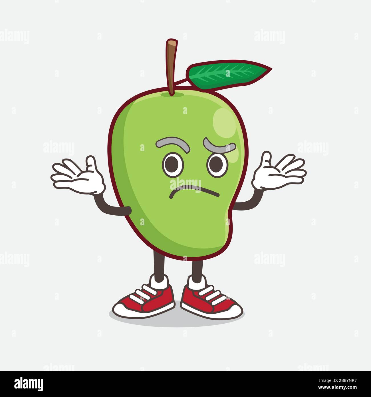 Green Mango Mascot Character Vector Illustration Stock Vector Image ...