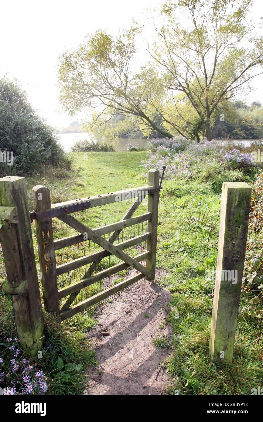 Gate / stile and path. Hainault Forest Country Park, Redbridge Stock ...