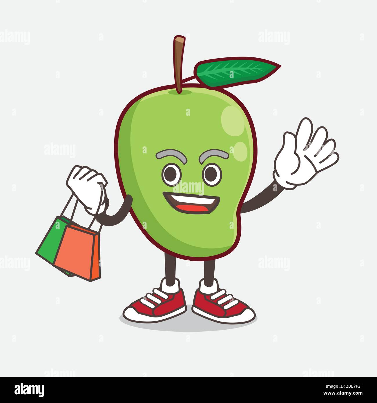 Green Mango Mascot Character Vector Illustration Stock Vector Image ...