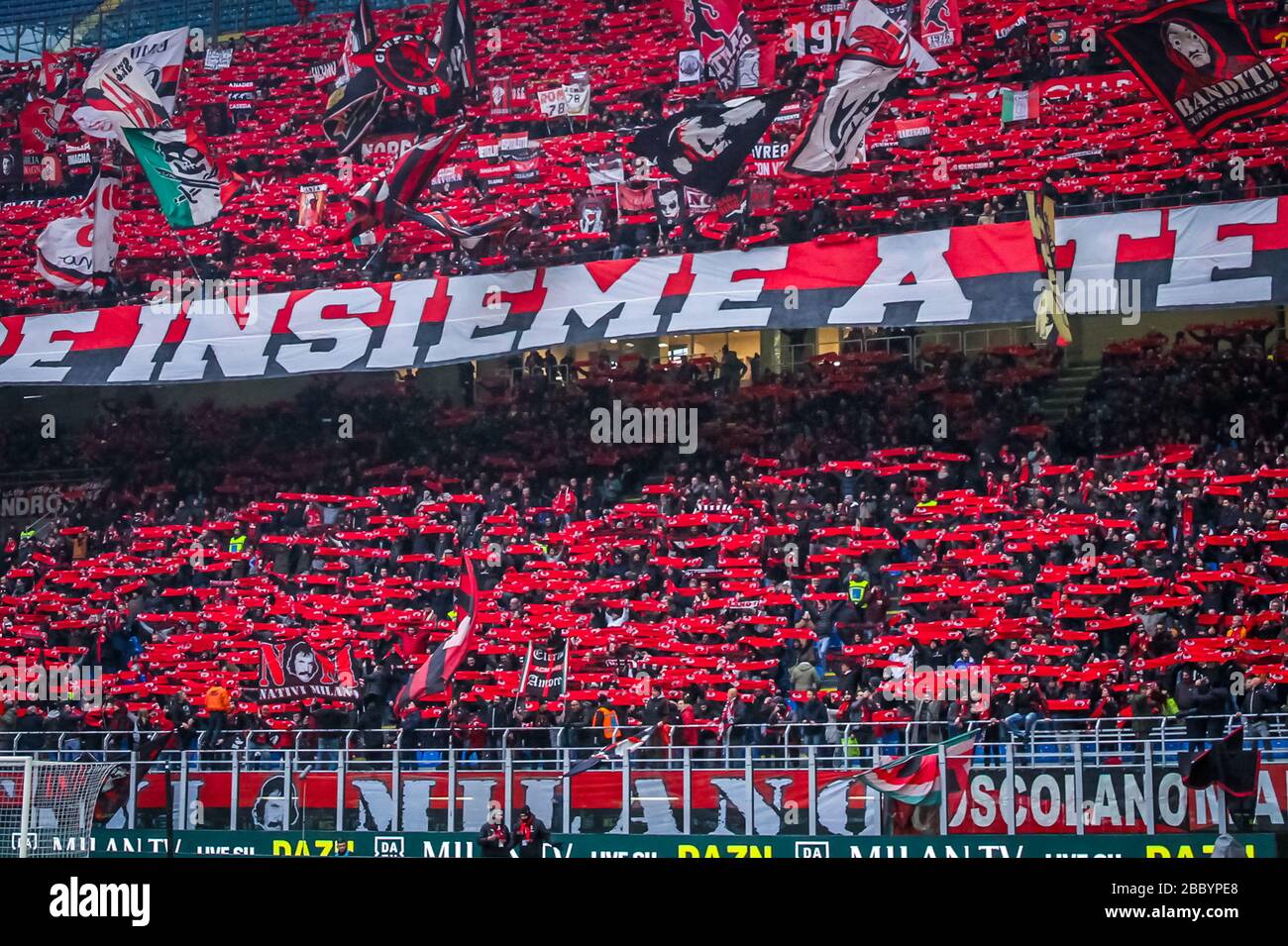 AC Milan supporters during soccer season 2019/20 symbolic images ...