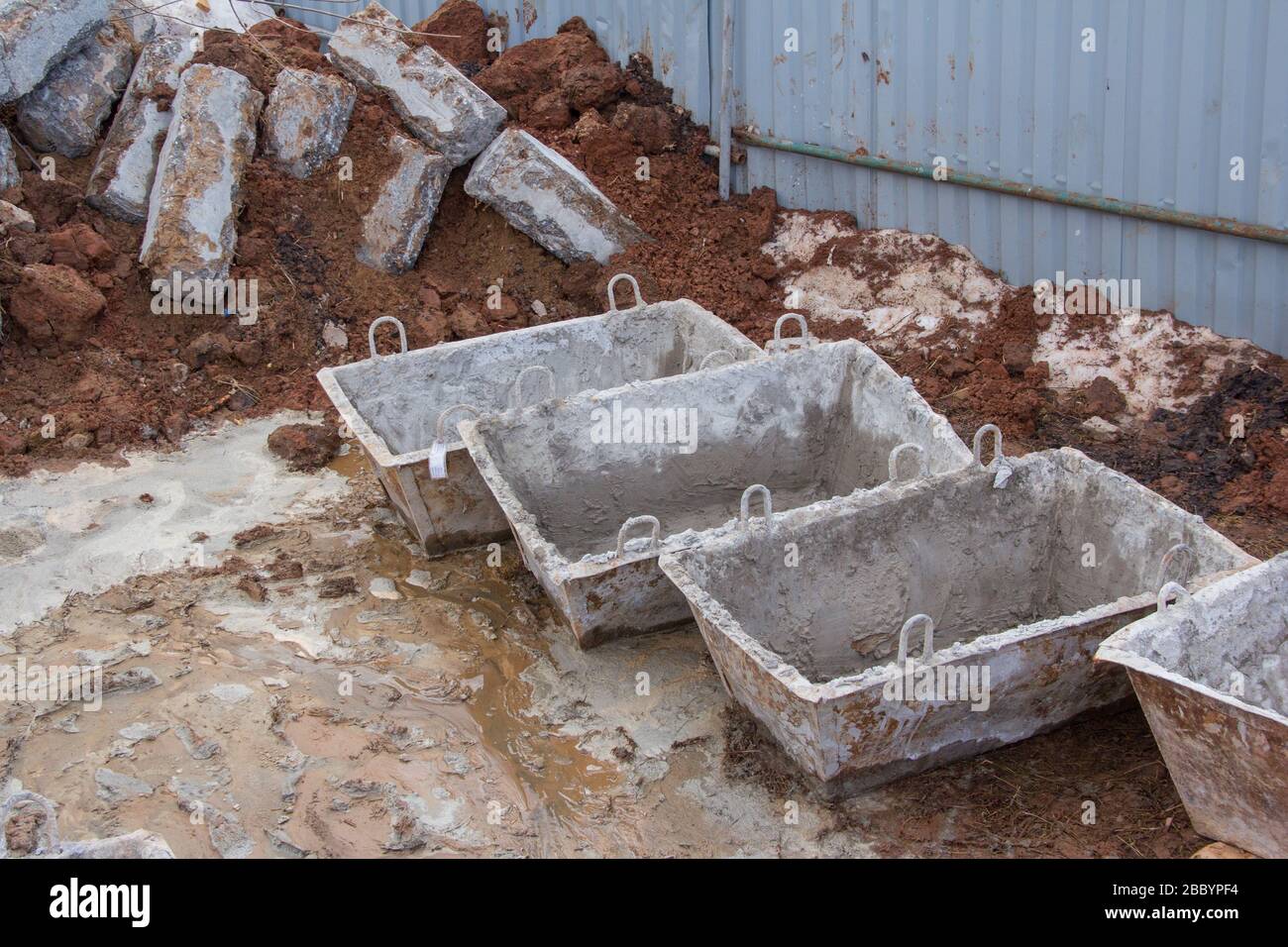 Construction cement tank. Construction tank for cement mixing Stock ...