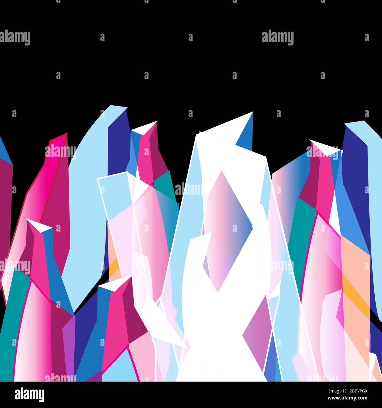 Seamless vector abstract pattern with different shapes of geometry and ...