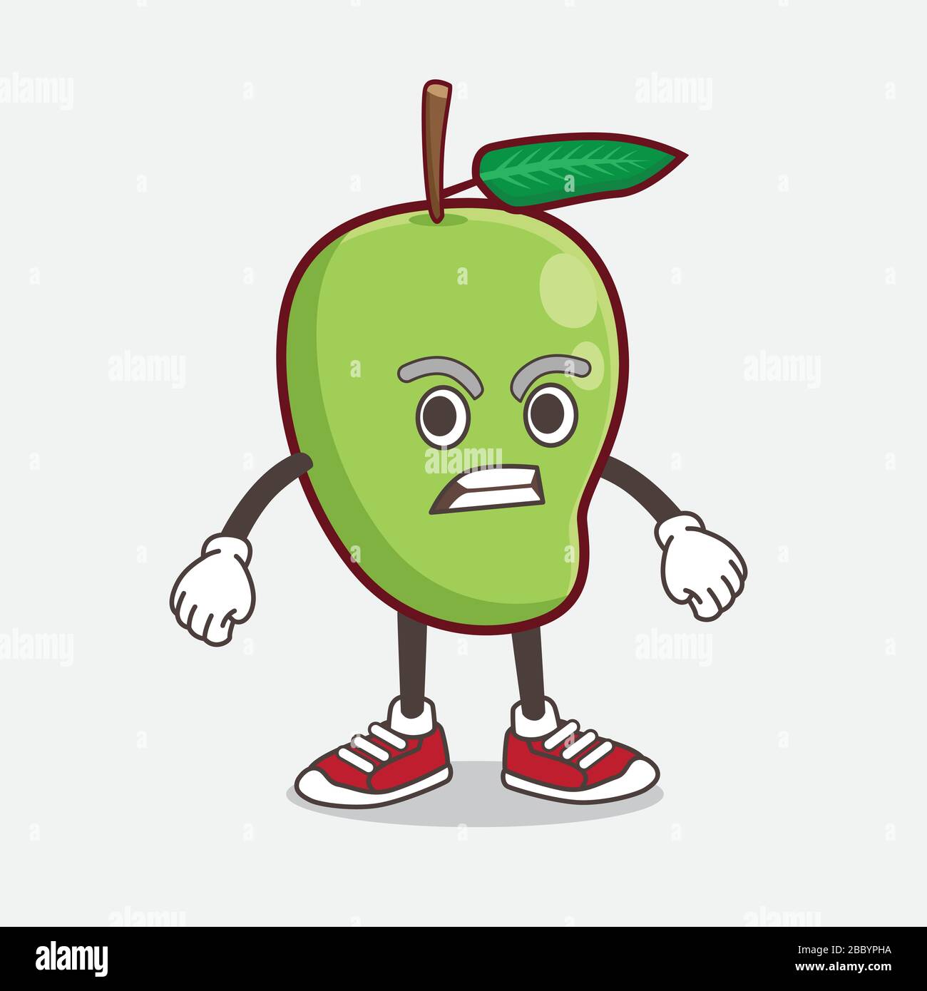 Green Mango Mascot Character Vector Illustration Stock Vector Image ...