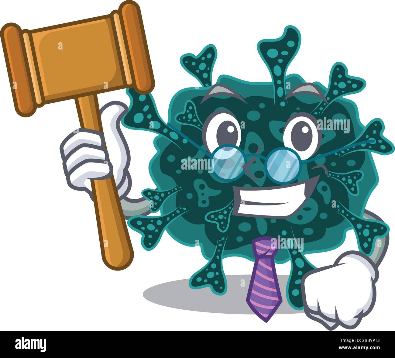 A humble judge of herdecovirus cartoon character design wearing glasses ...