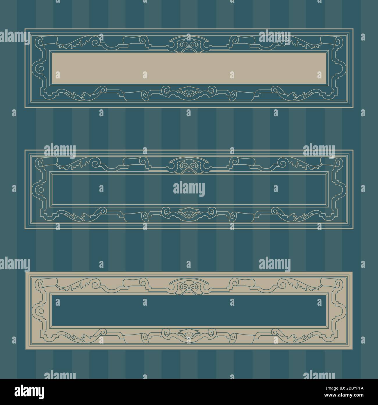 Antique decorative frames. Horizontal blank for inscription Stock ...