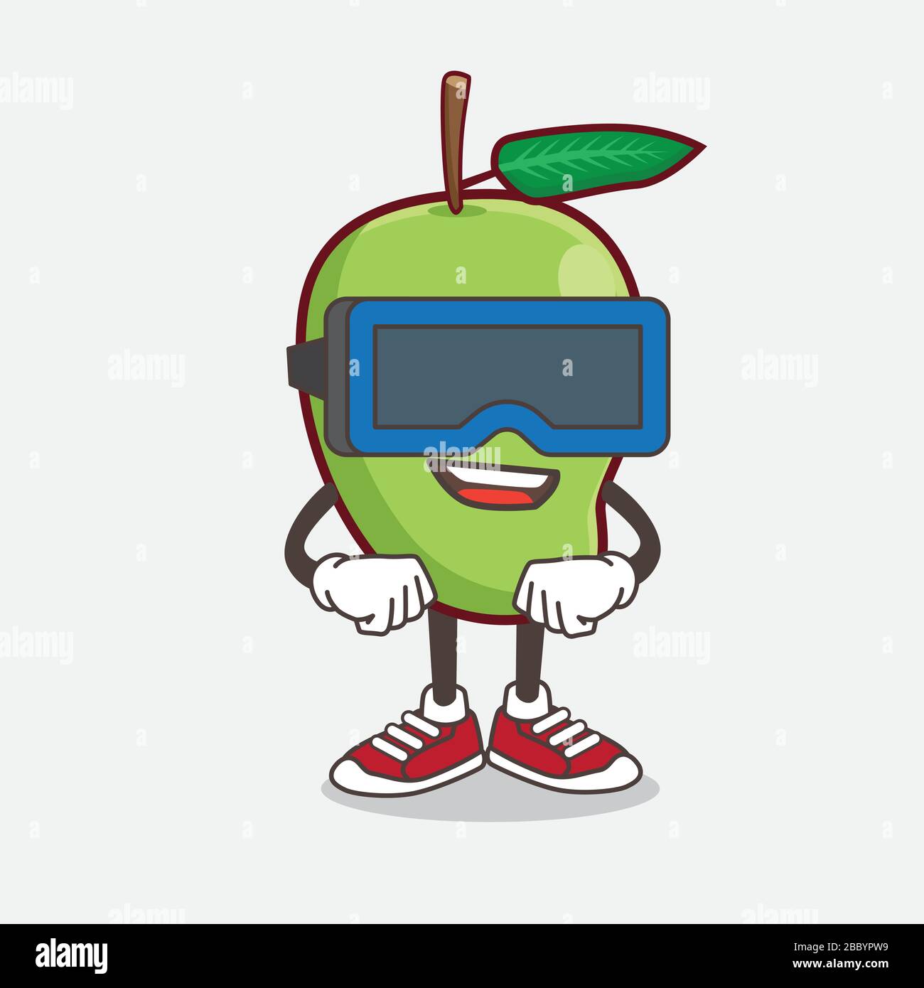 Green Mango Mascot Character Vector Illustration Stock Vector Image ...