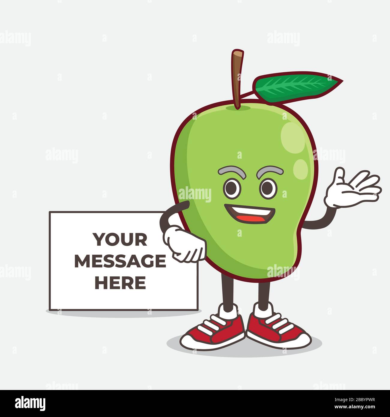 Green Mango Mascot Character Vector Illustration Stock Vector Image ...