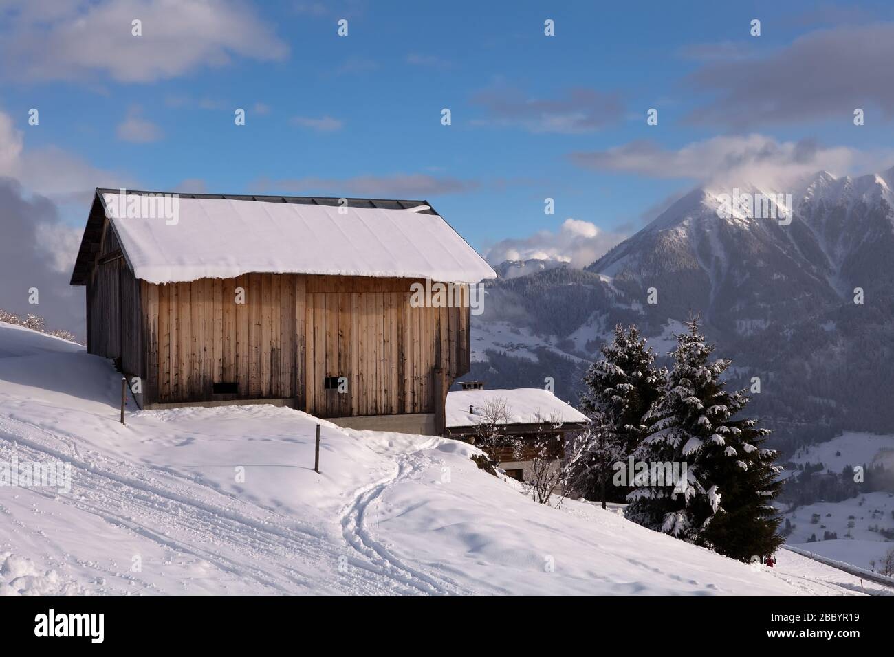 Swiss alps mountain shed snow hi-res stock photography and images - Alamy