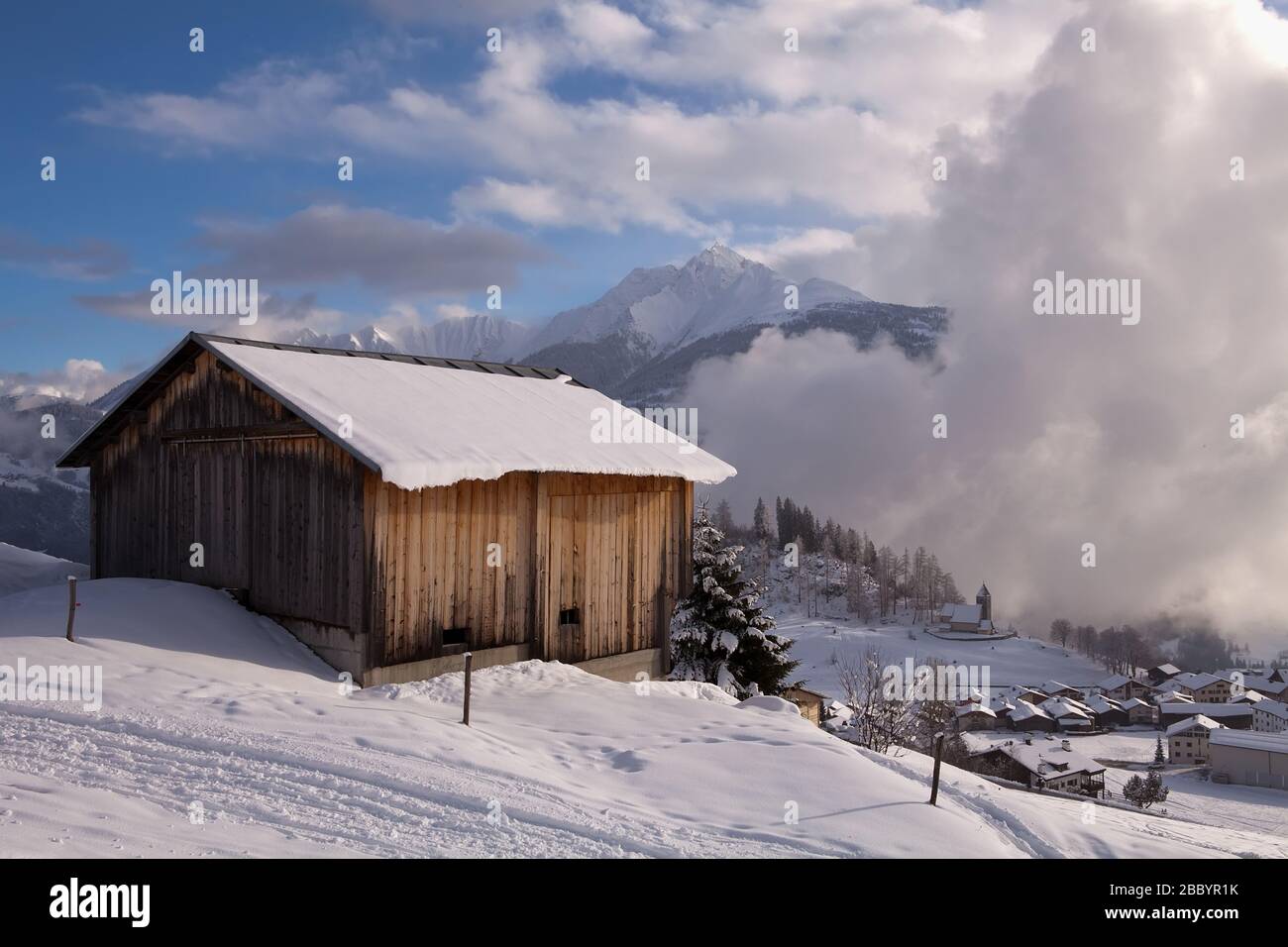 Swiss alps mountain shed snow hi-res stock photography and images - Alamy