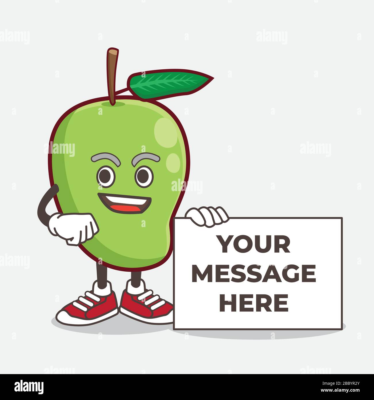 Green Mango Mascot Character Vector Illustration Stock Vector Image ...