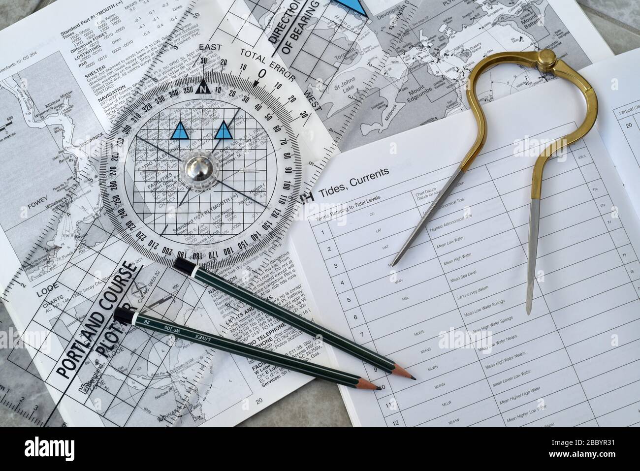 Plotting compass hi-res stock photography and images - Alamy