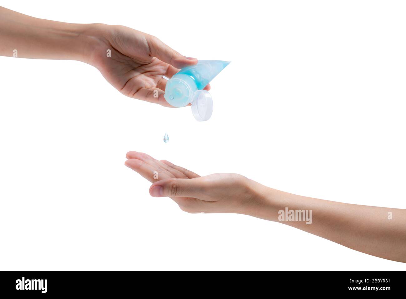 Woman applying gel Cut Out Stock Images & Pictures - Alamy