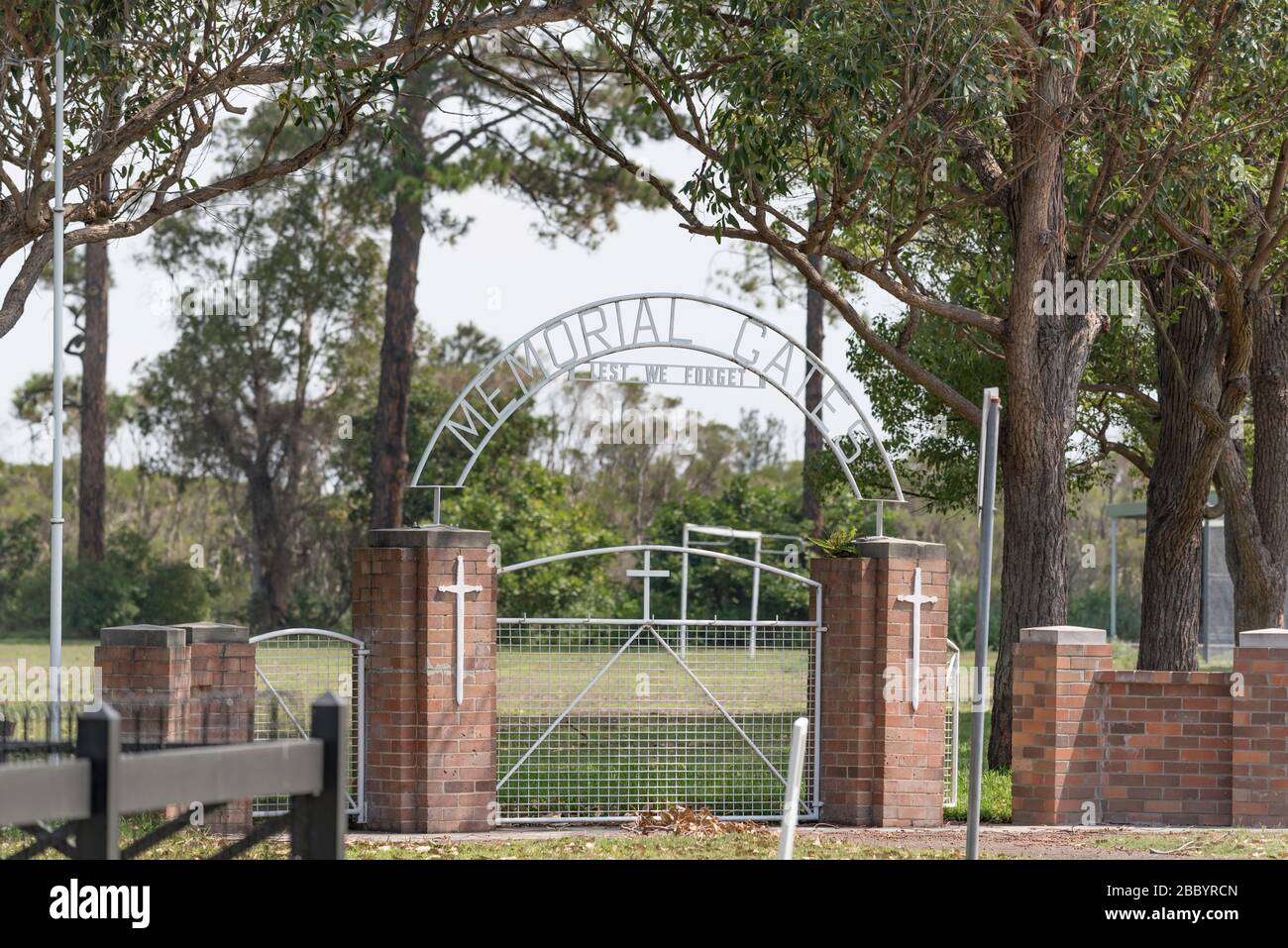 The World War One memorial gates at the entrance to Memorial Park in ...