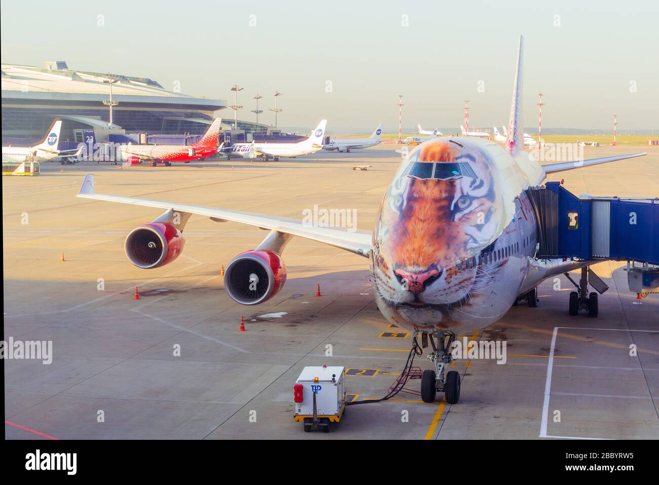 MOSCOW, RUSSIA - 18 SEPTEMBER, 2018: Boeing 747 airplane of Rossiya ...